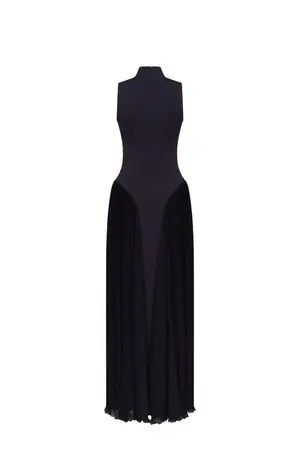 MILLA Elegant Mock Neck Maxi Dress