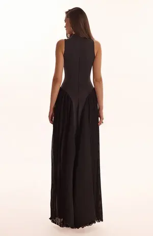 MILLA Elegant Mock Neck Maxi Dress