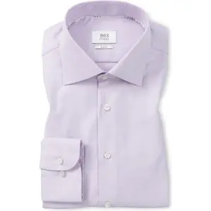 1863 BY ETERNA Slim Fit Structured Twill Dress Shirt Lilac