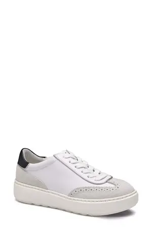 JOHNSTON & MURPHY COLLECTION Cammie Low Top Sneakers - White Glove Leather/suede