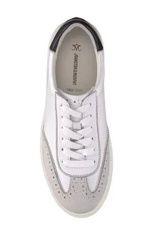JOHNSTON & MURPHY COLLECTION Cammie Low Top Sneakers - White Glove Leather/suede