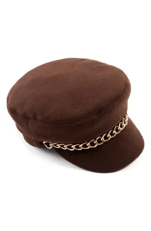 Eugenia Kim Marina Chain Trim Cap - Chocolate
