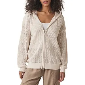 Splendid Nala Openwork Cotton Zip Hoodie