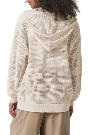 Splendid Nala Openwork Cotton Zip Hoodie