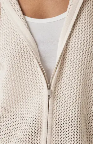 Splendid Nala Openwork Cotton Zip Hoodie