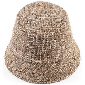 Eugenia Kim Yuki Packable Tweed Bucket Hat - Camel/gold