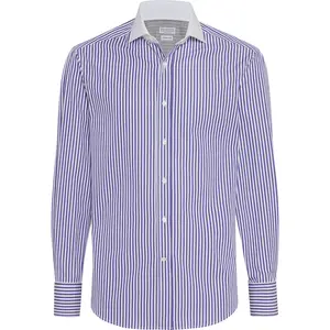 Brunello Cucinelli Shirt With White Collar - Purple