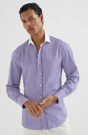 Brunello Cucinelli Shirt With White Collar