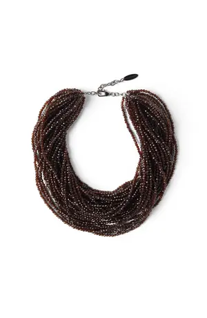Brunello Cucinelli Vetro And Silver Choker - Brown