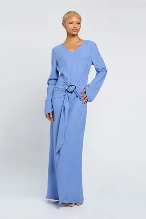 DASKA Maxi Dress With Metal Belt