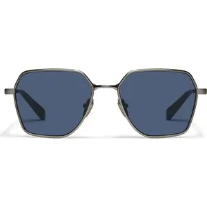 Quay World Tour Square Sunglasses - Brushed Gunmetal/navy