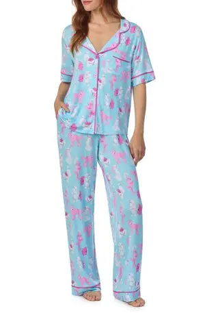 ROOM SERVICE Print Pajamas - Blue/pink Print