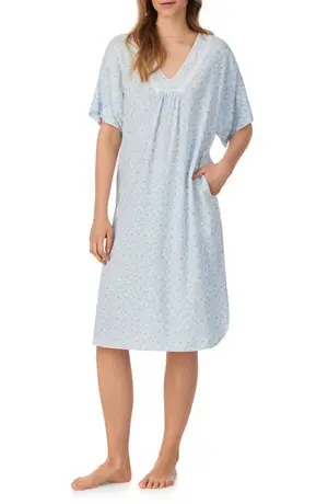 Eileen West Lace Trim Pajama Caftan