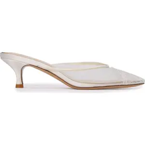 BLACK SUEDE STUDIO Cara 50 Mesh Mule - White Mesh
