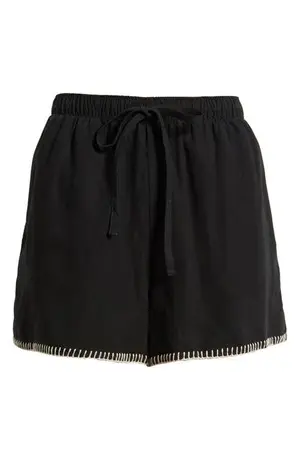 CLOTH & STONE Blanket Stitch High-waist Shorts
