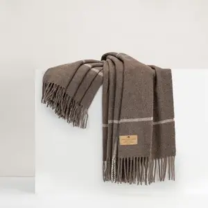 LANDS DOWNUNDER Window Cashmere Throw Mocha