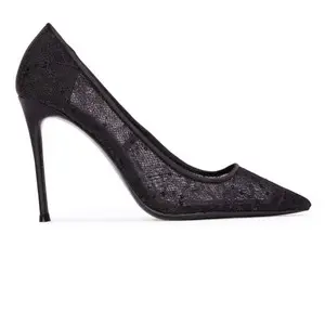 Black Suede Studio Lace Pumps