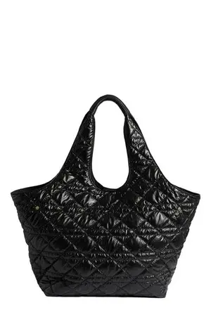 SAINT + SOFIA Large Stella Quilted Shoulder Tote Bag