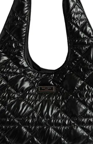 SAINT + SOFIA Large Stella Quilted Shoulder Tote Bag