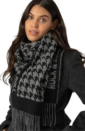 SAINT + SOFIA Rock Houndstooth Scarf