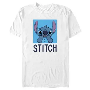 LILO & STITCH Simple Blue Stitch Portrait Graphic T-shirt