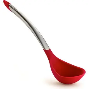 CUISIPRO Silicone & Stainless Steel 12.25-inch Ladle - Red