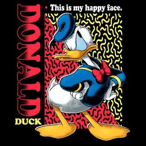 MICKEY & FRIENDS Donald Duck This Is My Happy Face Short Sleeve Graphic T-shirt