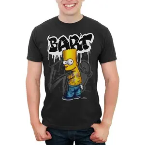 THE SIMPSONS Bart Tattoo Brick Paint Graphic T-shirt