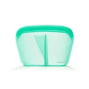 CUISIPRO Pack-it Silicone Reusable Stand Up Storage Bag W/divider - Green