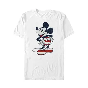 MICKEY & FRIENDS Red Striped Mickey Graphic T-shirt
