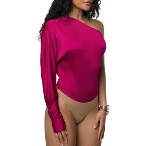Satin Long Sleeve Bodysuits