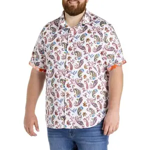 ROBERT GRAHAM BY DXL Big & Tall Tangier Paisley Print Sport Shirt - Red
