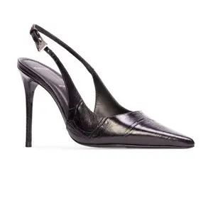 BLACK SUEDE STUDIO Branca 100 Slingback Pump - Black Croc Leather