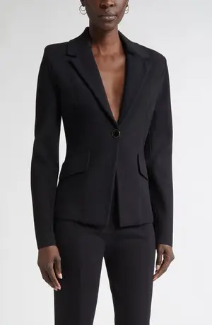 St. John Harper One-button Knit Jacket - Black