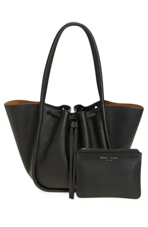 Proenza Schouler Large Ruched Pebbled Leather Tote - Black