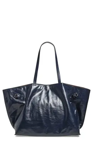 Proenza Schouler Crinkled Leather Tote - Navy