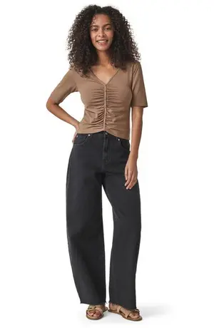 Splendid Yasmina Ruched T-shirt - Pine Bark