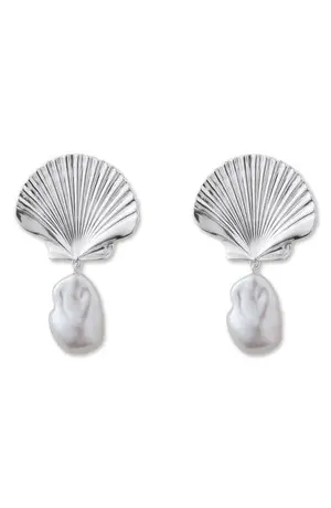 Éliou Scallop Drop Earrings - Silver Plated