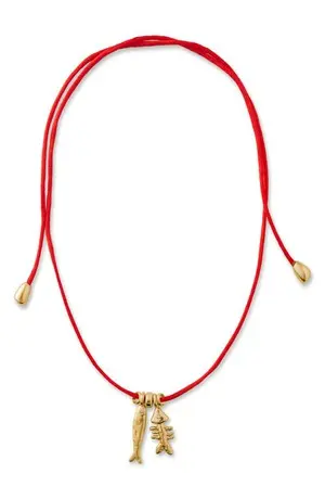 Éliou Sardine & Fishbone Necklace - Gold Plated