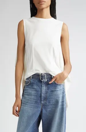 Sportmax Cera Draped Mixed Media Sleeveless Top