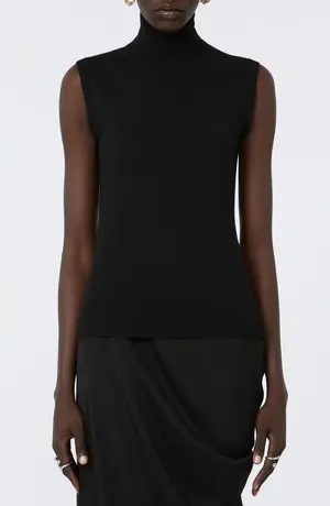 Sportmax Vertigo Sleeveless Virgin Wool Sweater - Black