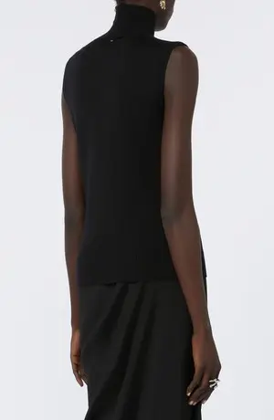 Sportmax Vertigo Sleeveless Virgin Wool Sweater - Black