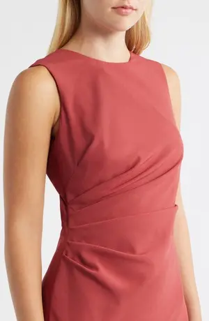 Amsale Taro Ruched Sleeveless Gown