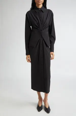 Ruched Midi Shirtdresses