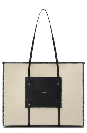 DEMELLIER Large Capri Canvas Tote - Salt/pepper/black