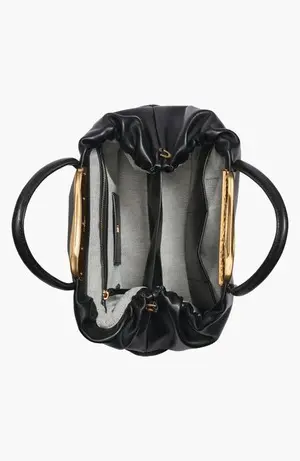 Donna Karan New York Poplin Small Satchel - Black/gold