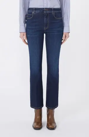 Max Mara Rapallo Slim Fit Ankle Jeans - Navy