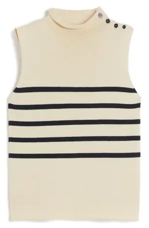 Max Mara Striped Sleeveless Cotton Sweater