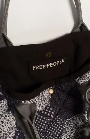 Free People Pippa Patchwork Cotton Tote - Blue Combo