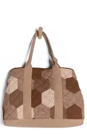 Free People Pippa Patchwork Cotton Tote - Neutral Mix